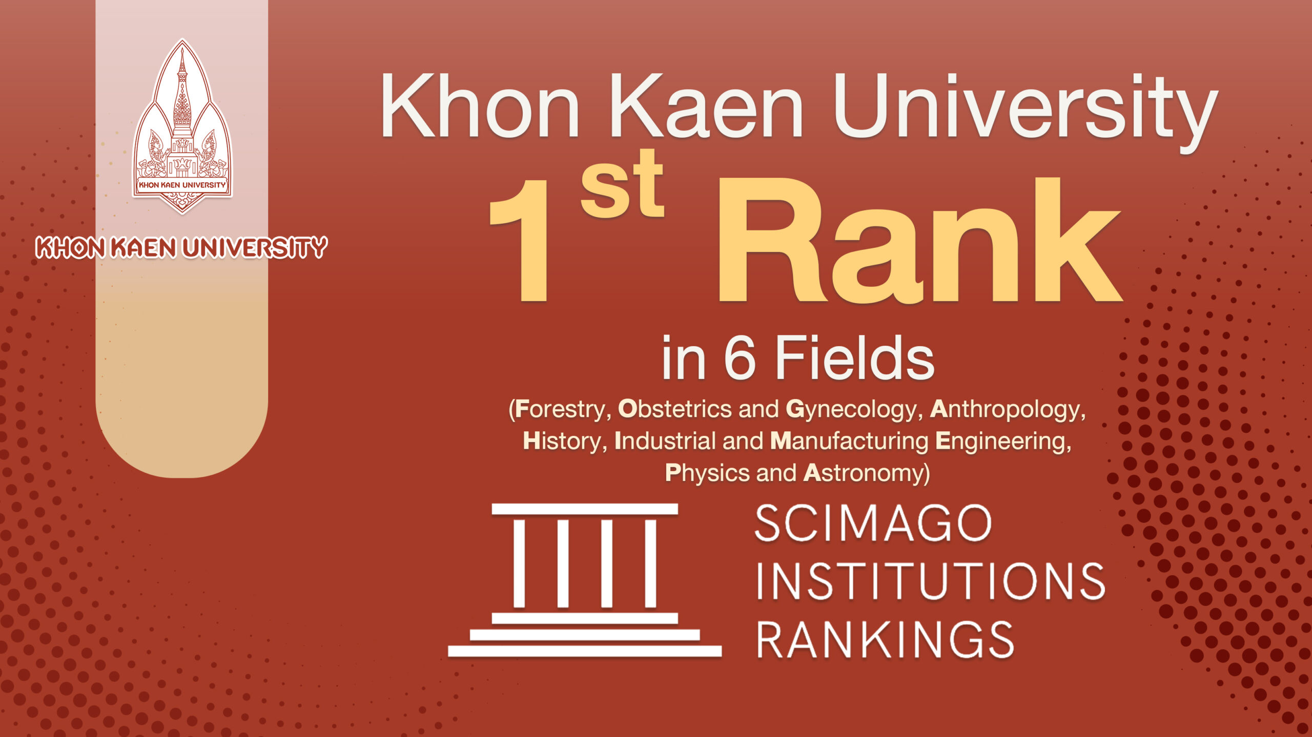 6 KKU programs ranked the first in SCImago Institutions Ranking – Vice ...
